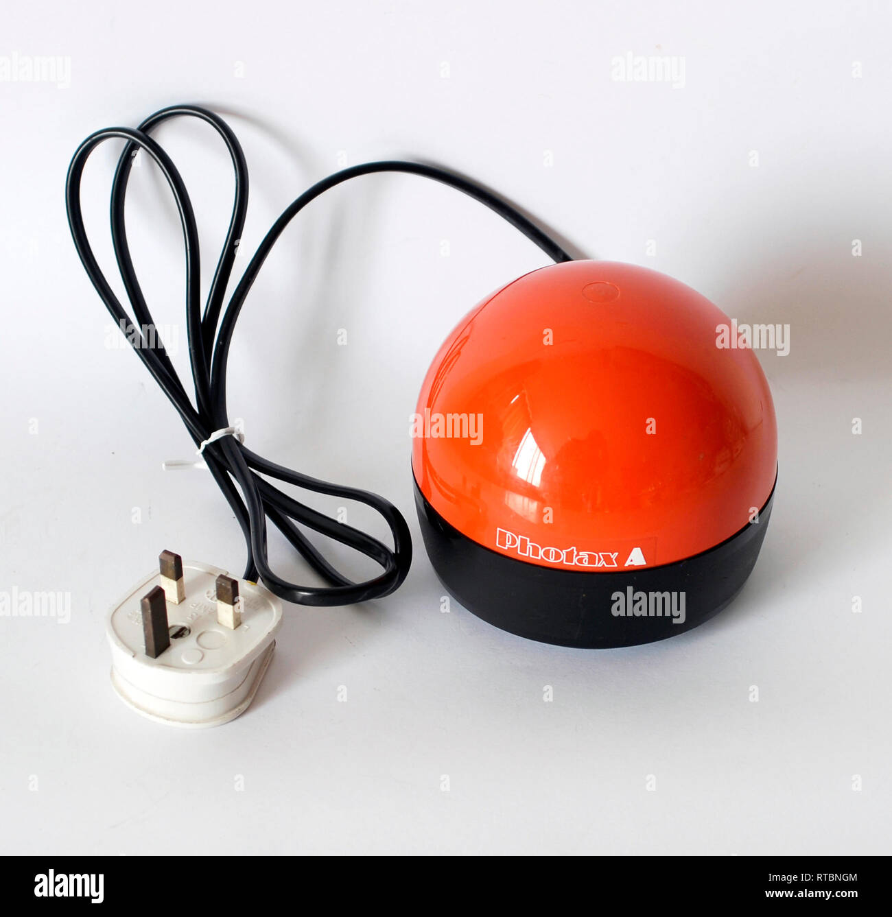 Red light lamp for photographic development laboratory. Isolated on ...