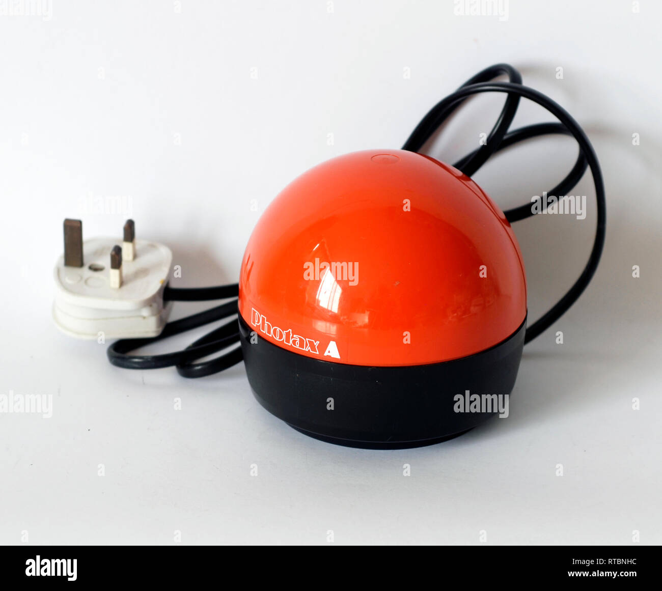 Red light lamp for photographic development laboratory. Isolated on ...