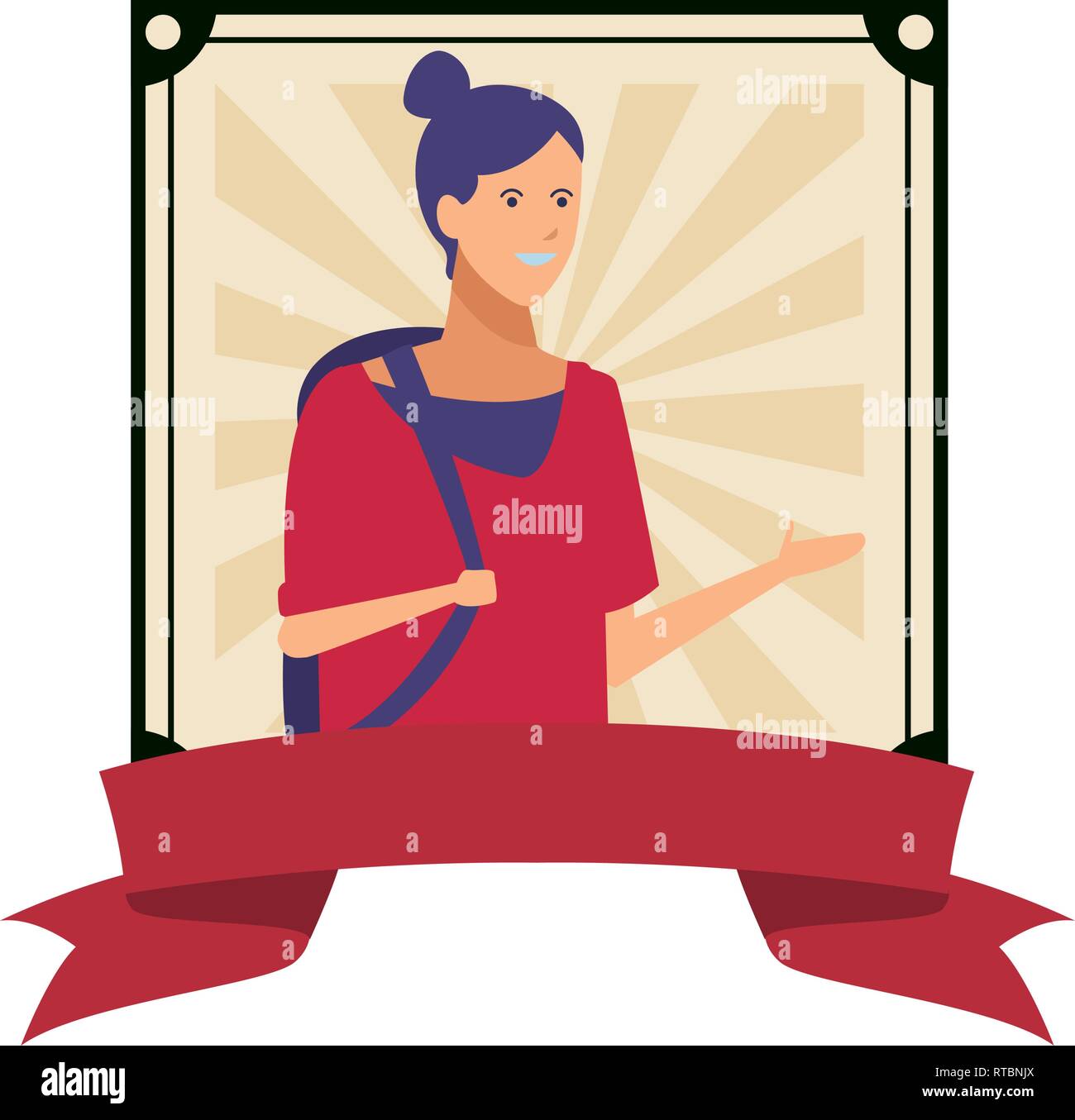girl student outfit banner Stock Vector Image & Art - Alamy