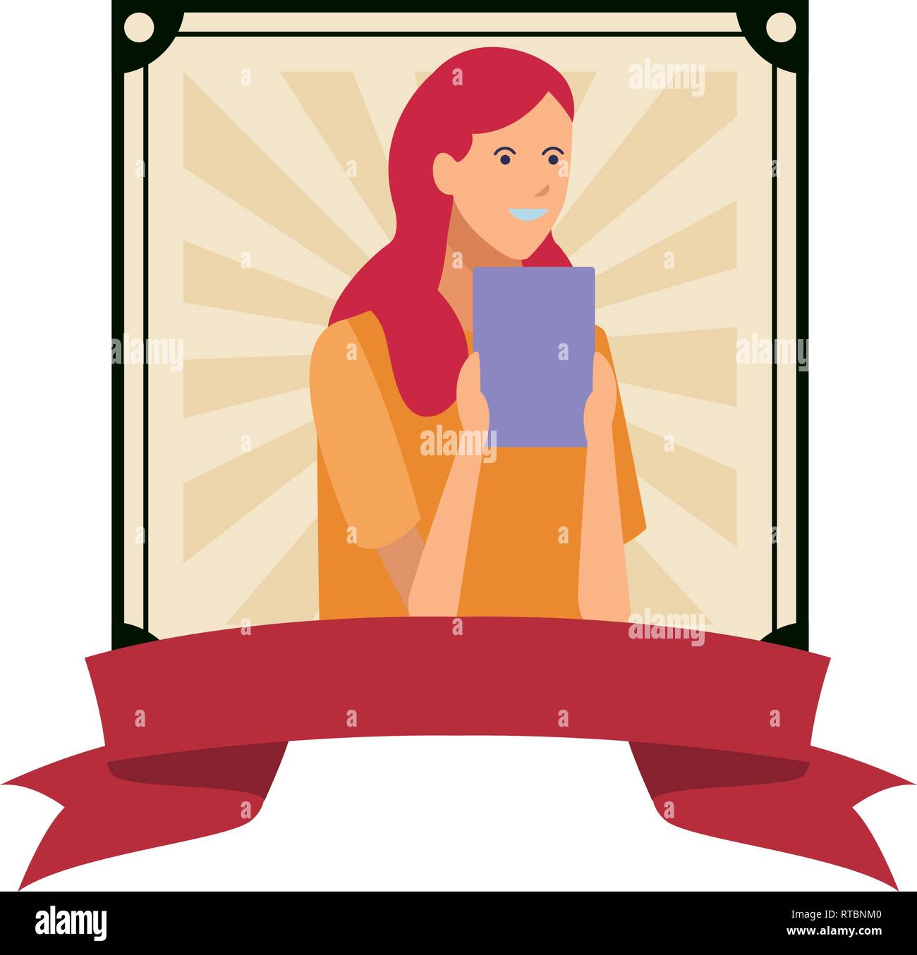 shy girl student book banner Stock Vector Image & Art - Alamy
