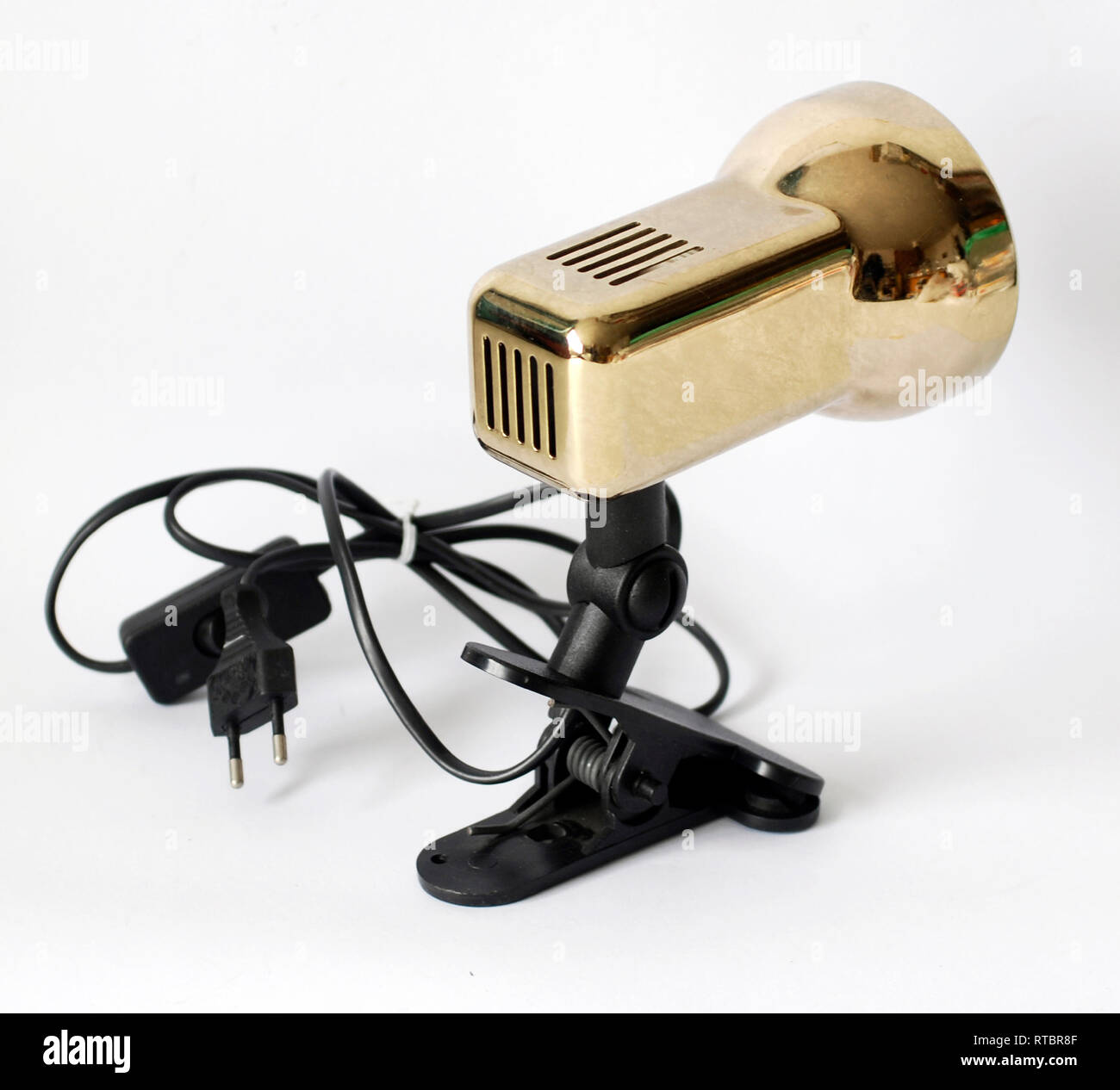 Vintage clamp lamp, with gold spotlight. Original, 70s or 80s Stock ...