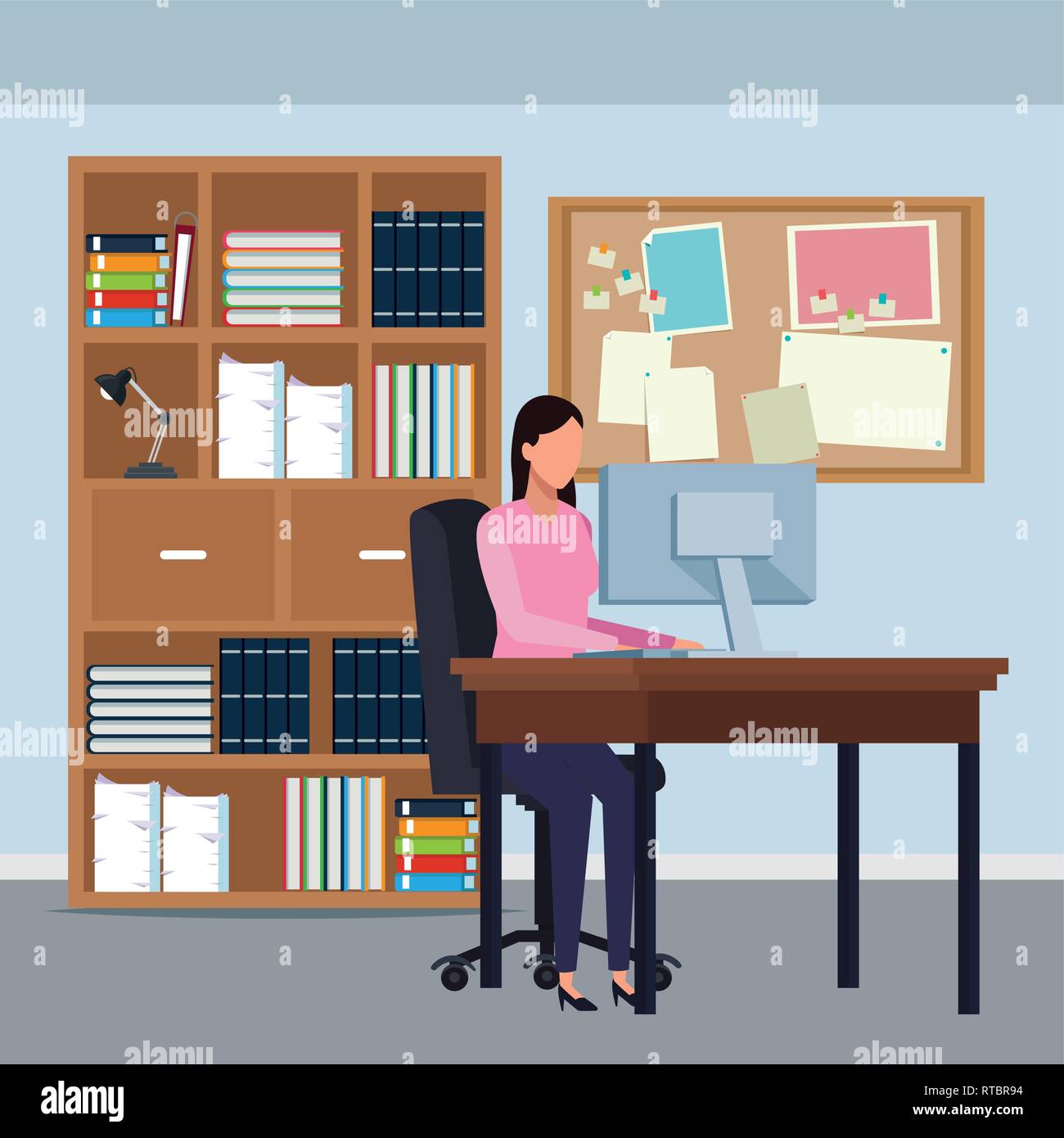 business office businesswoman faceless Stock Vector Image & Art - Alamy