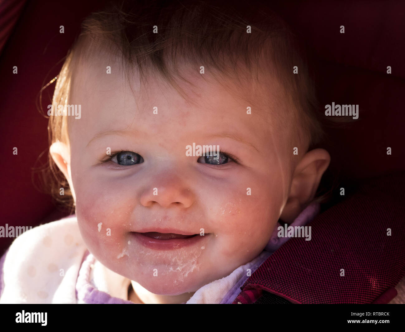 10 month old baby who had just had fun feeding herself resulting in a ...