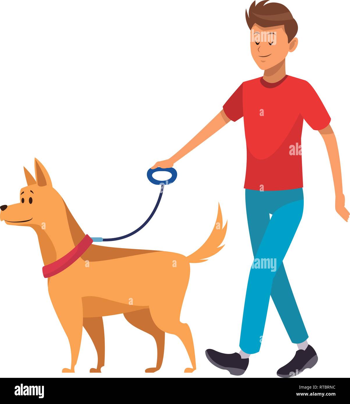 Jogging dog active Stock Vector Images - Alamy