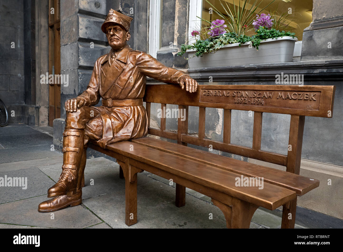 Statue of Polish war hero General Stanislaw Maczek, commander of the ...