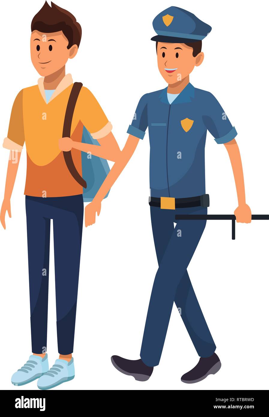 student and policeman Stock Vector Image & Art - Alamy
