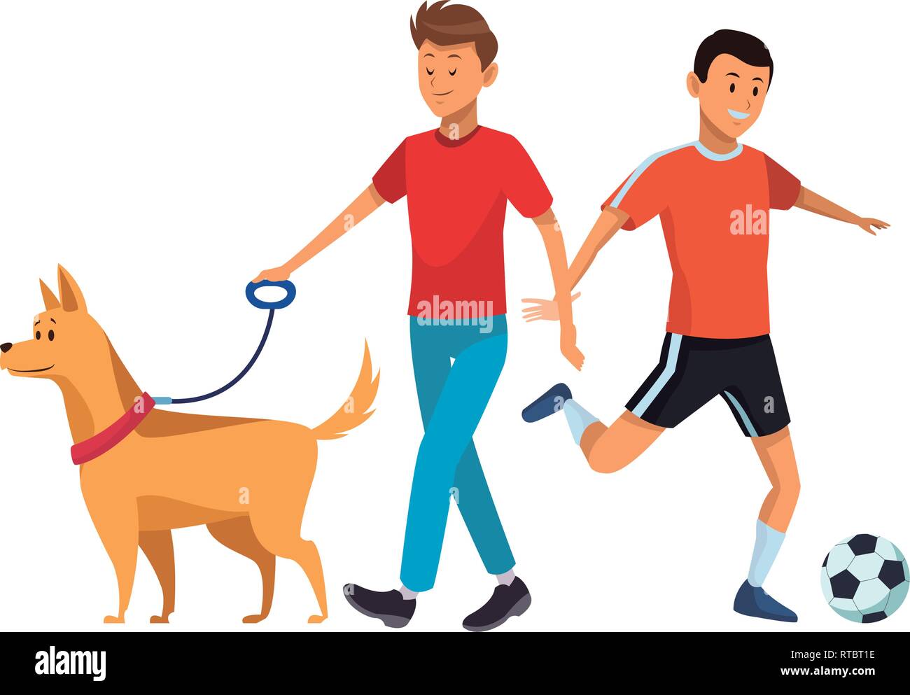 Dog and soccer ball Stock Vector Images - Alamy