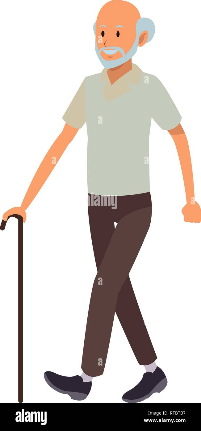 old man with cane Stock Vector Image & Art - Alamy