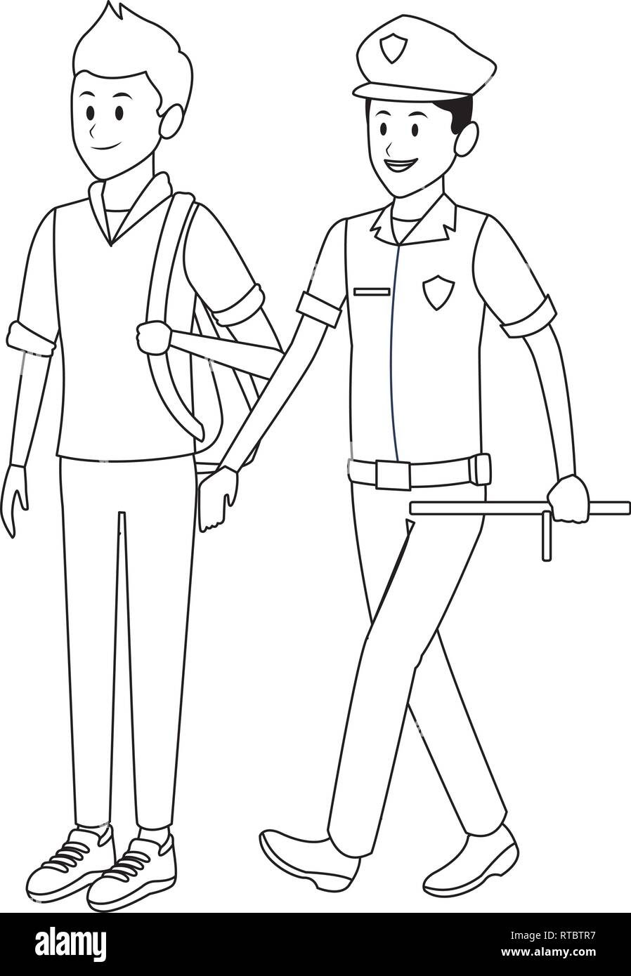 student and policeman Stock Vector Image & Art - Alamy