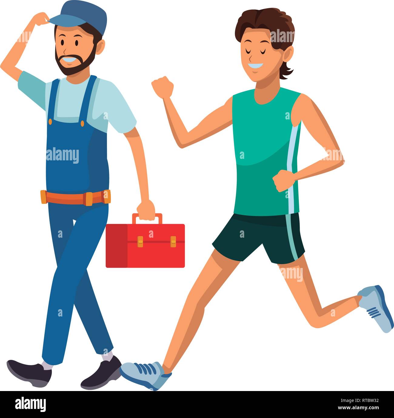 Worker workout Stock Vector Images - Alamy