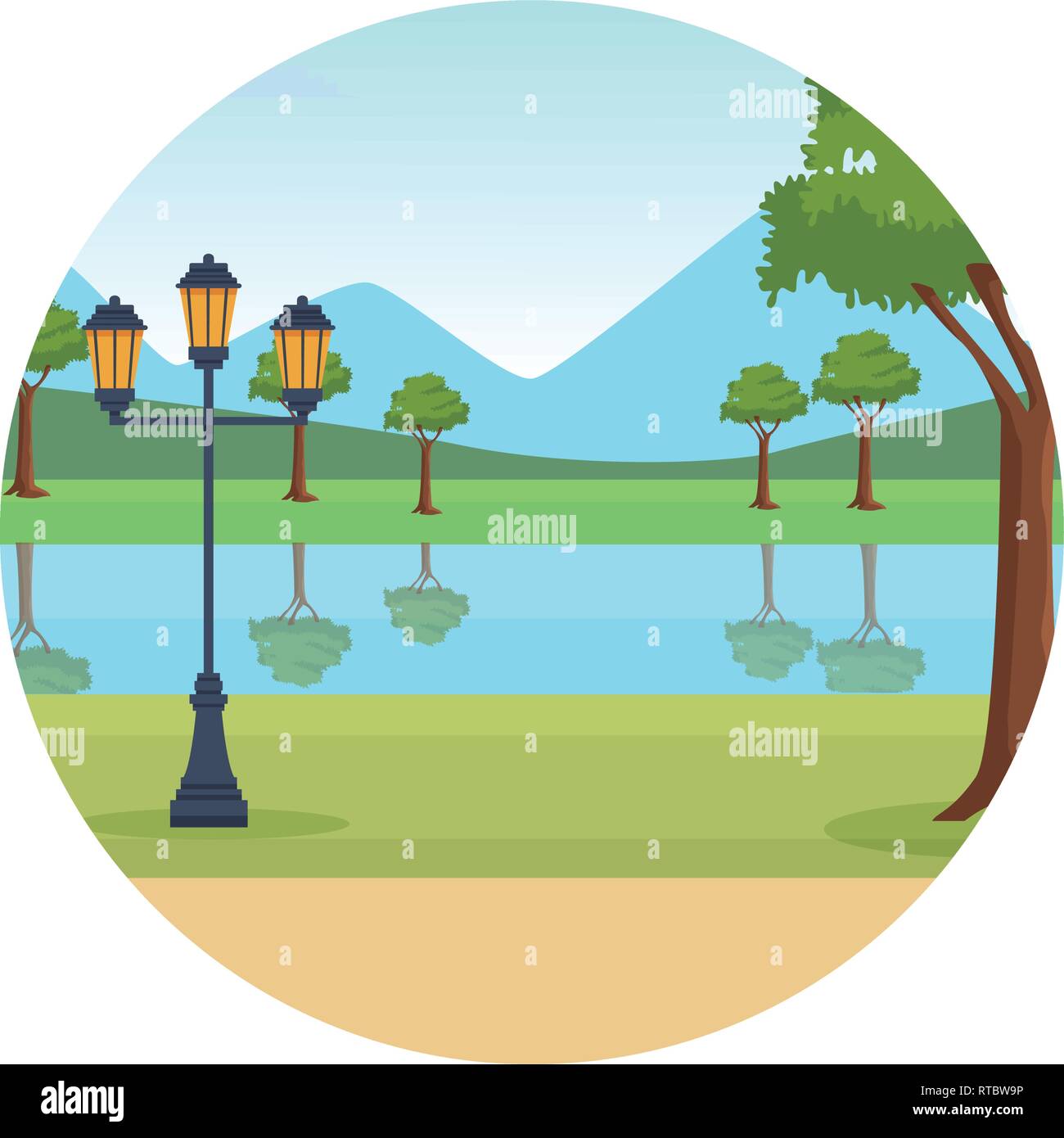 park landscape round icon Stock Vector Image & Art - Alamy