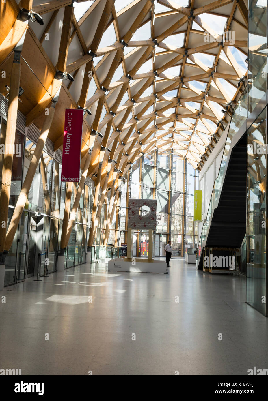 Herbert Art Gallery and Museum interior showing the geodesic timber and ...