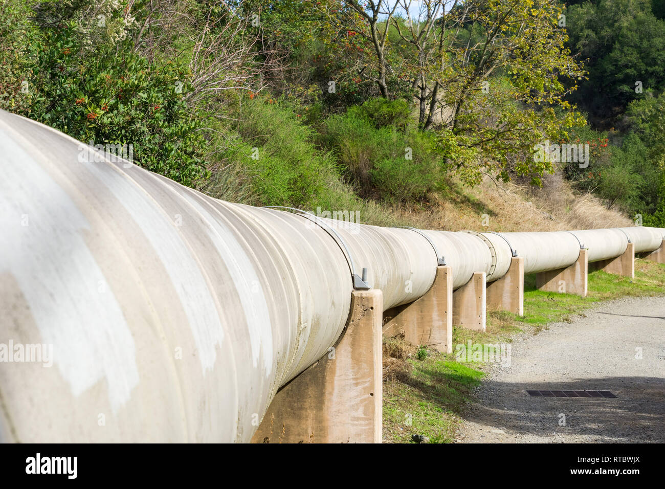 Fresh water pipeline in Los Gatos, California Stock Photo - Alamy