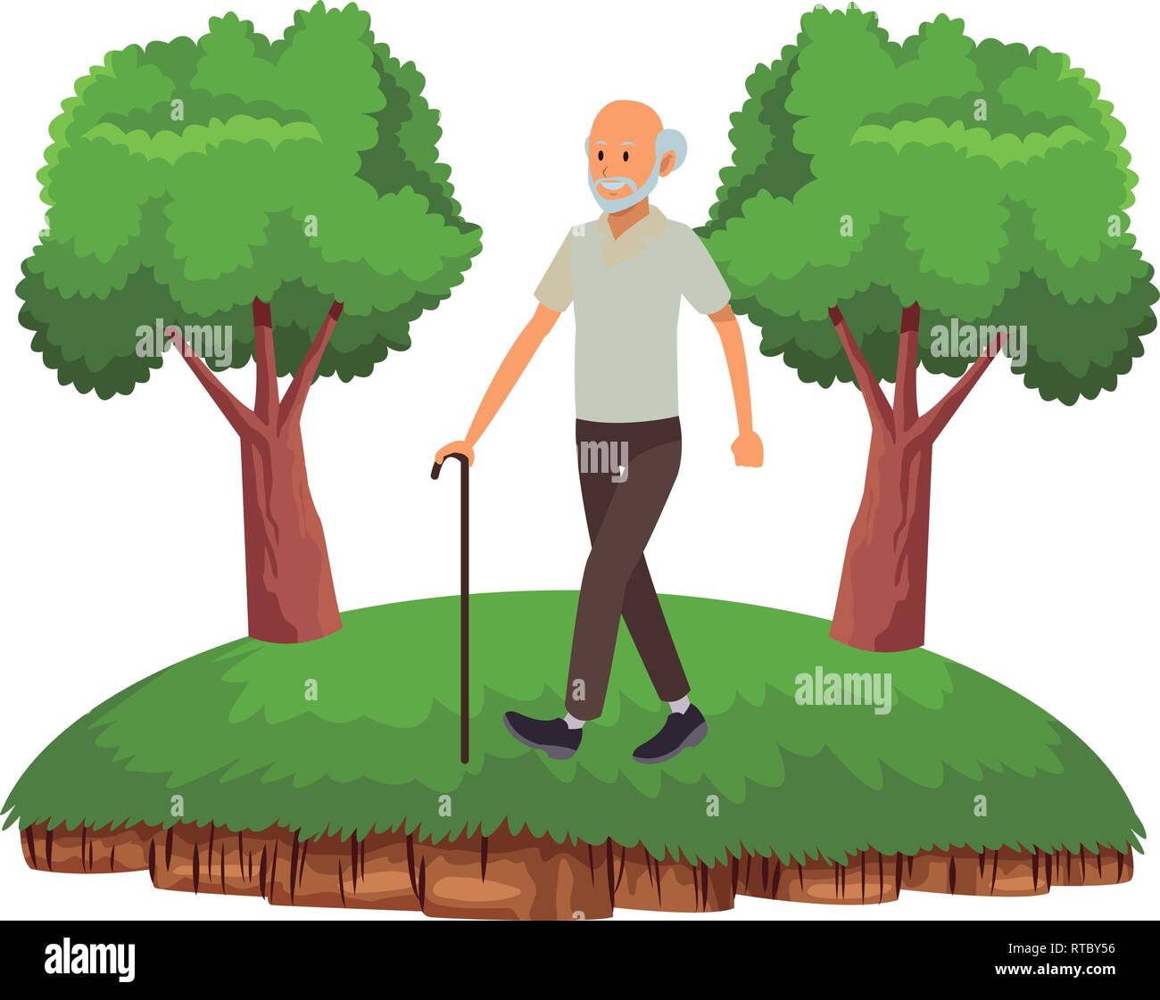 Old Man With Cane Stock Vector Image And Art Alamy