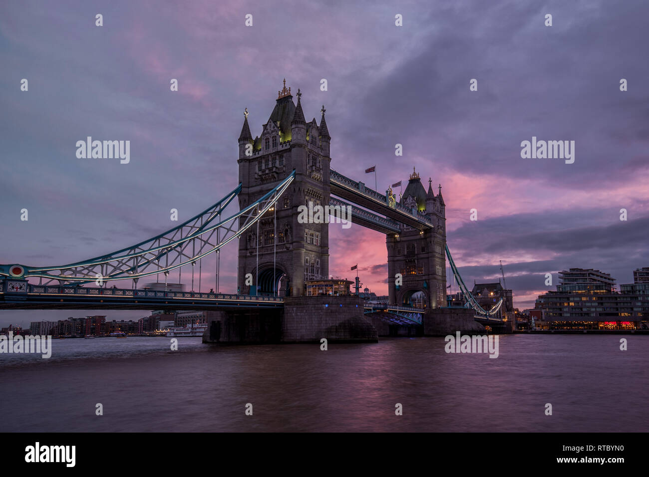 Tower bridge sunset Stock Photo - Alamy