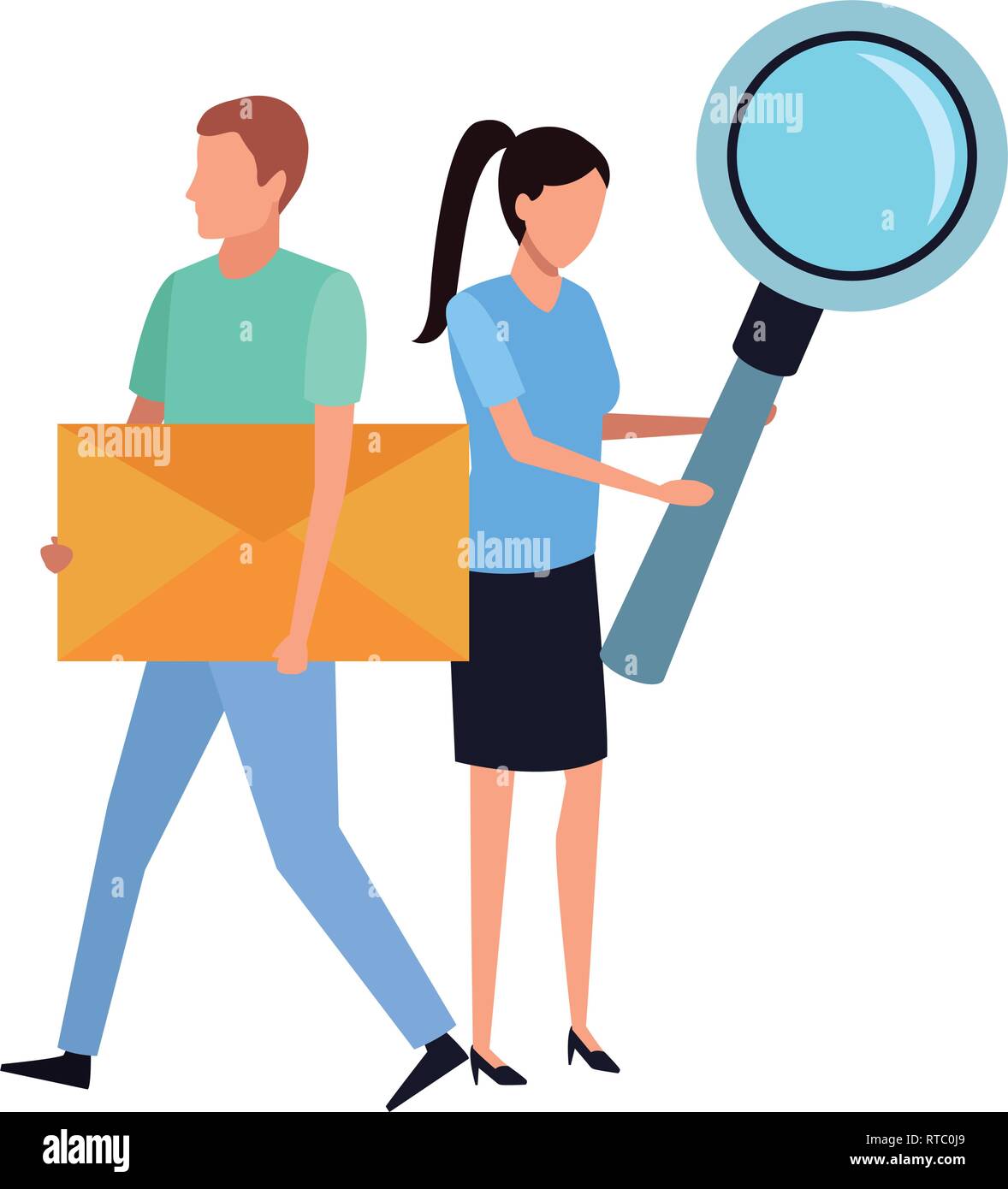 Couple meeting finance office computer Cut Out Stock Images & Pictures ...