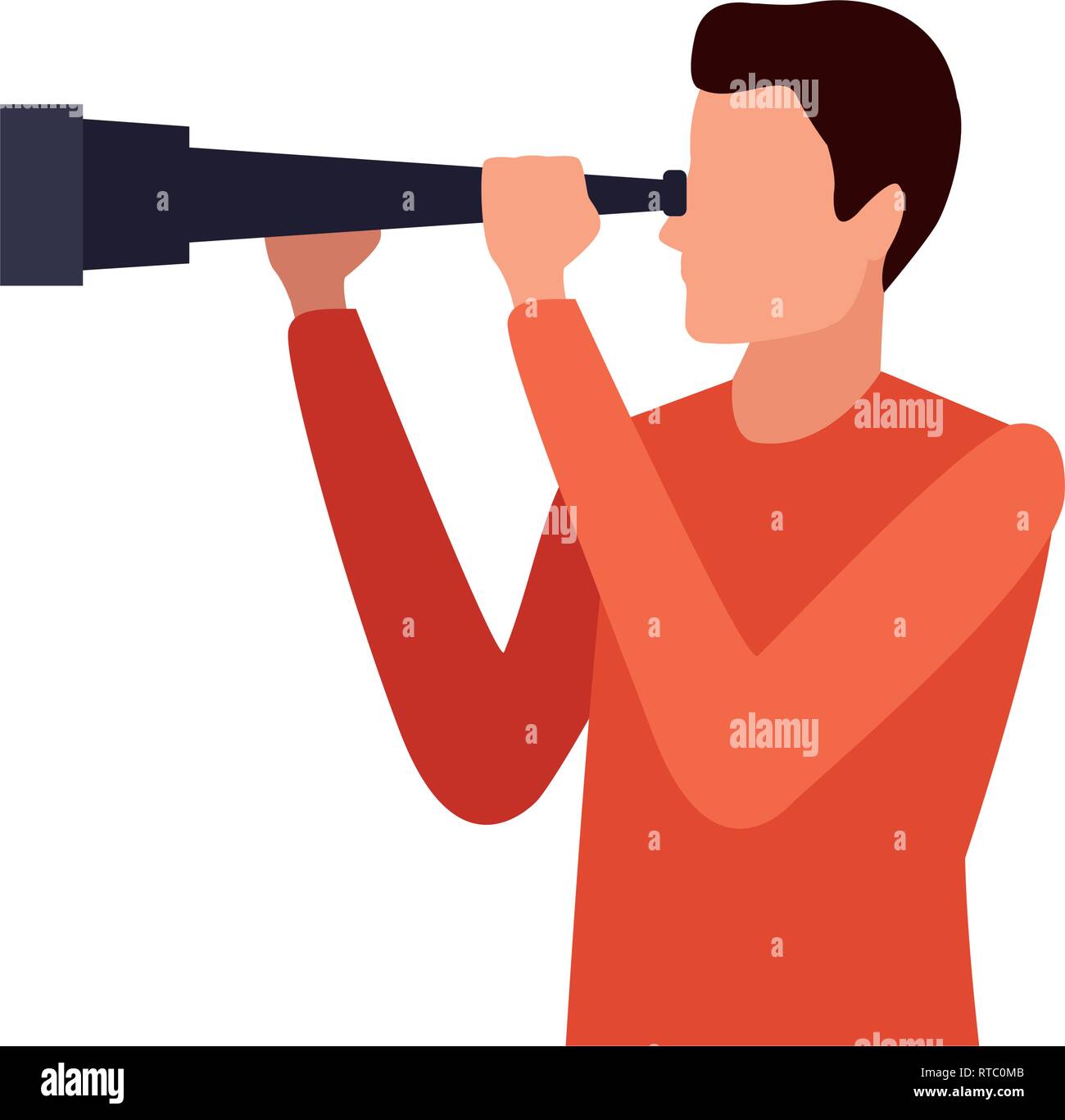 man with telescope Stock Vector Image & Art - Alamy