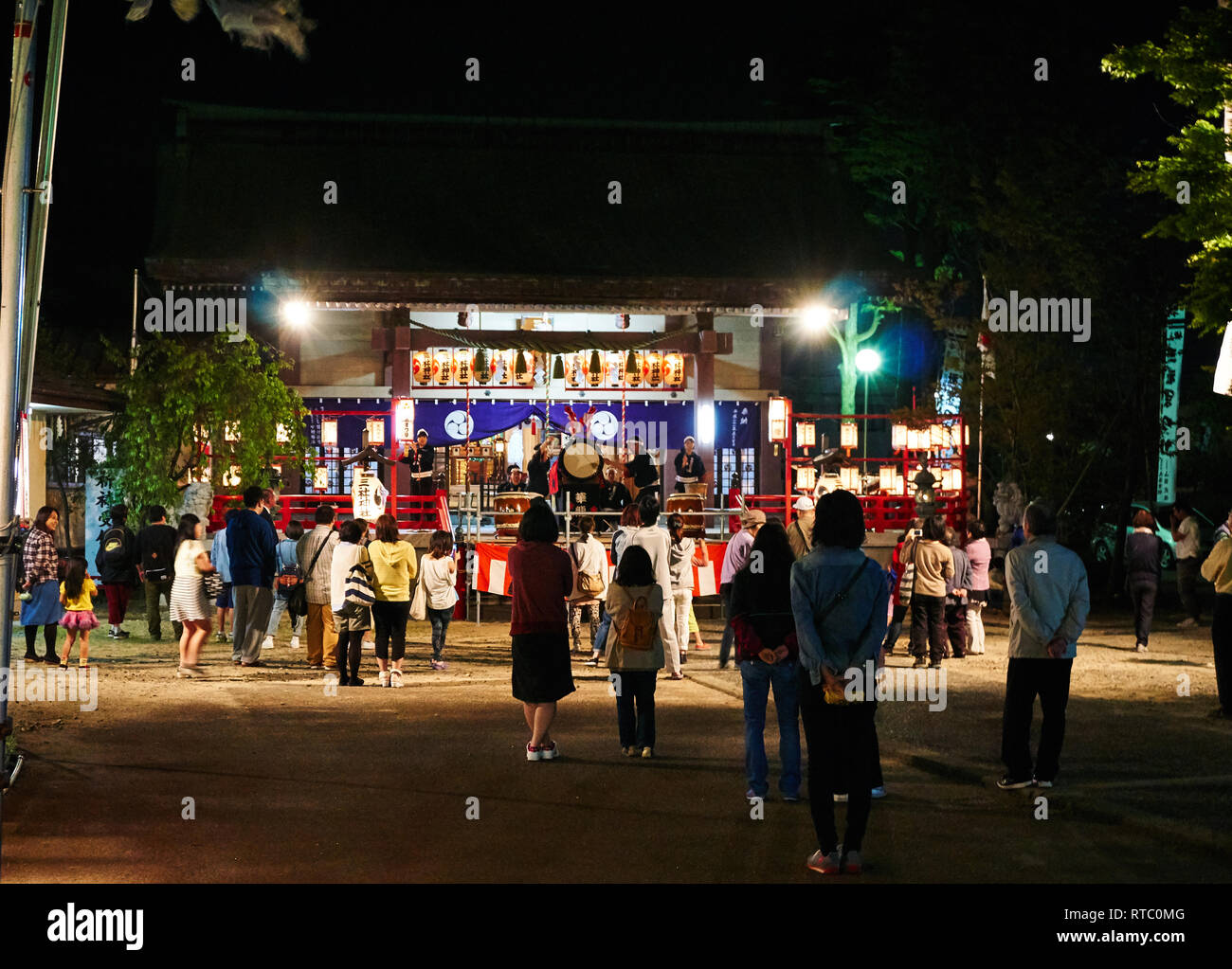 Many local people enjoy traditional music on taiko drums and flutes ...