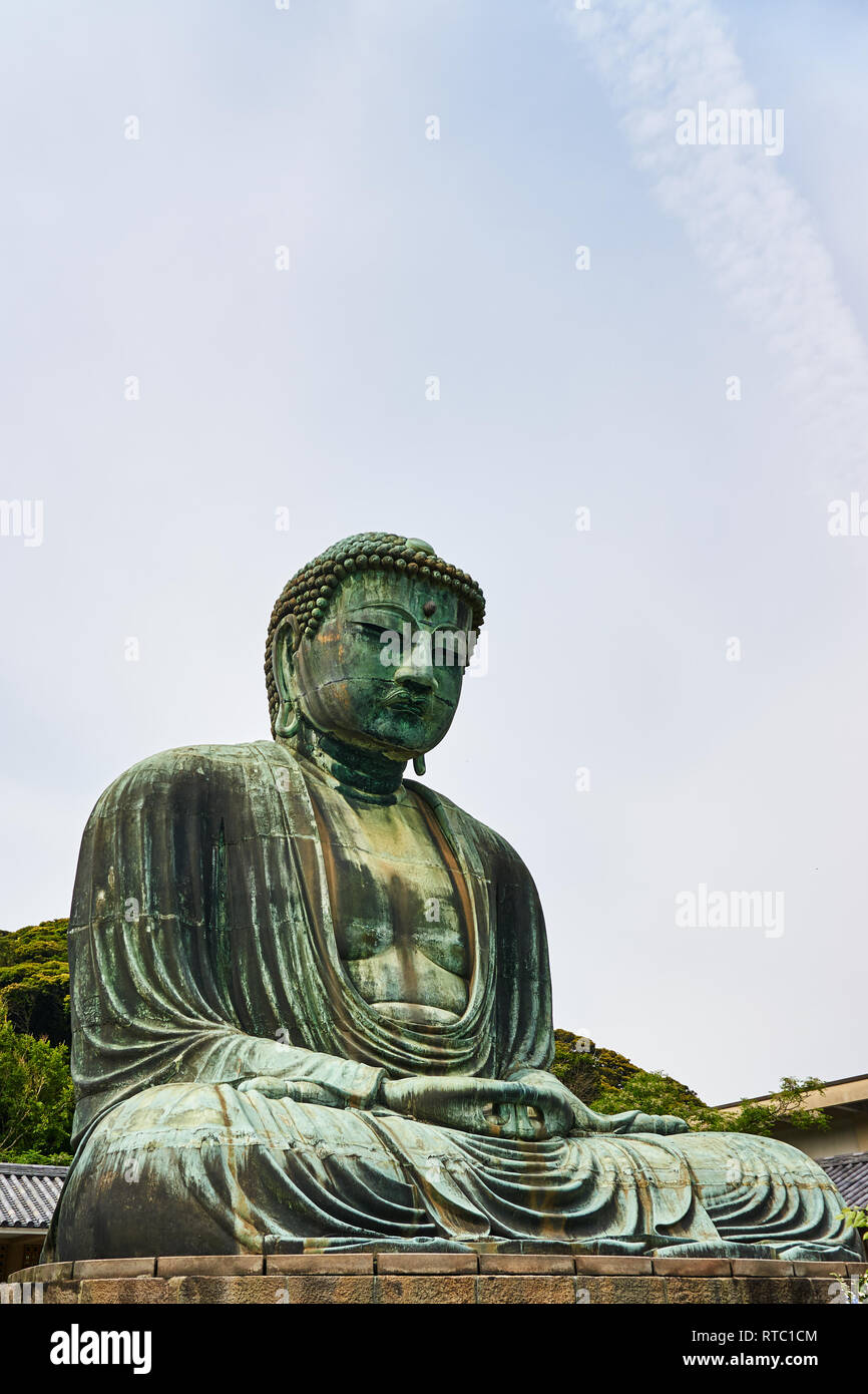 The Kōtoku-in Daibutsu (Great Buddha) bronze statue in Kamakura on a ...