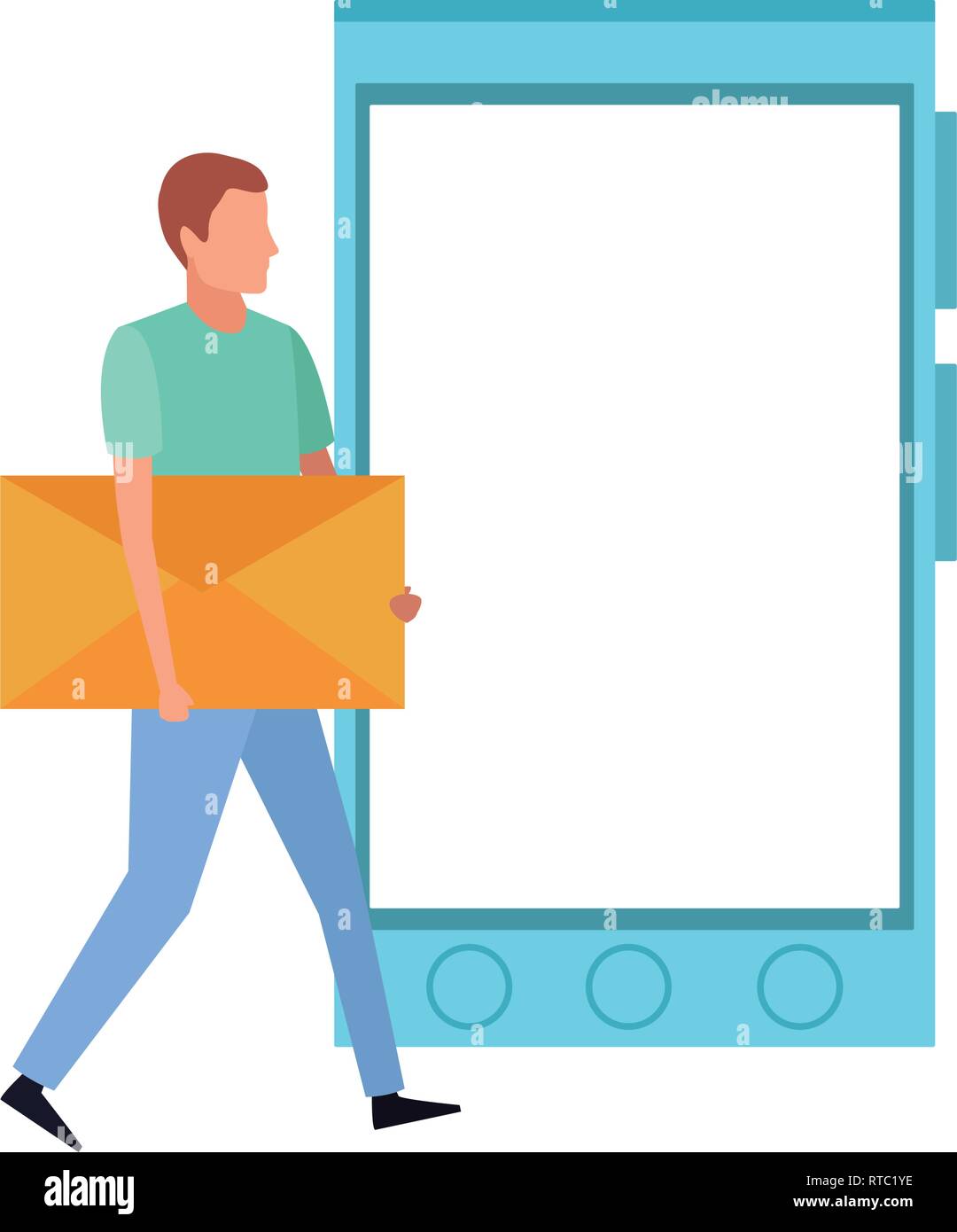 cellphone with man Stock Vector Image & Art - Alamy