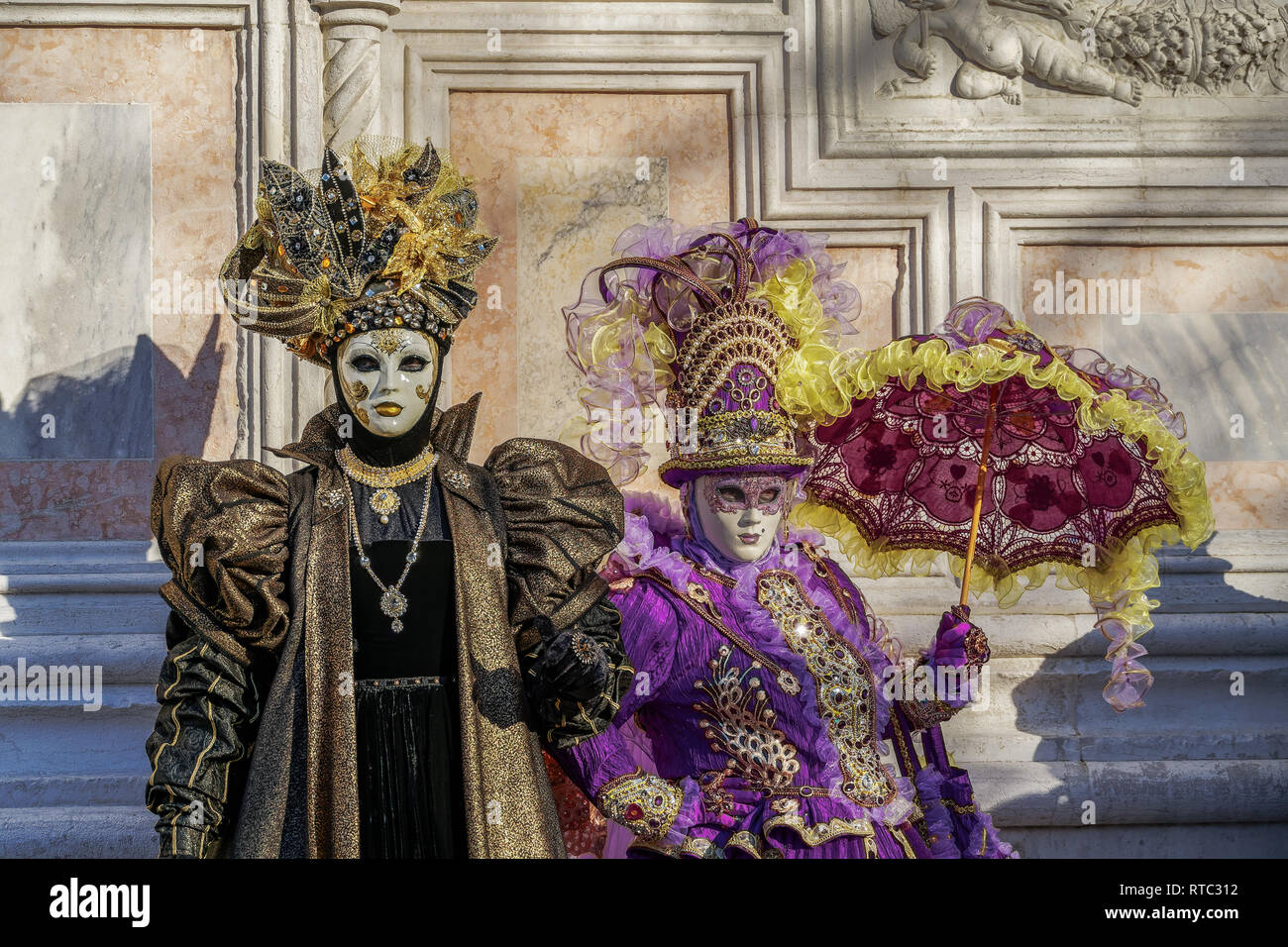 Venice, Italy Carnival mask &costume poses in Campo San Zaccaria.Masked ...