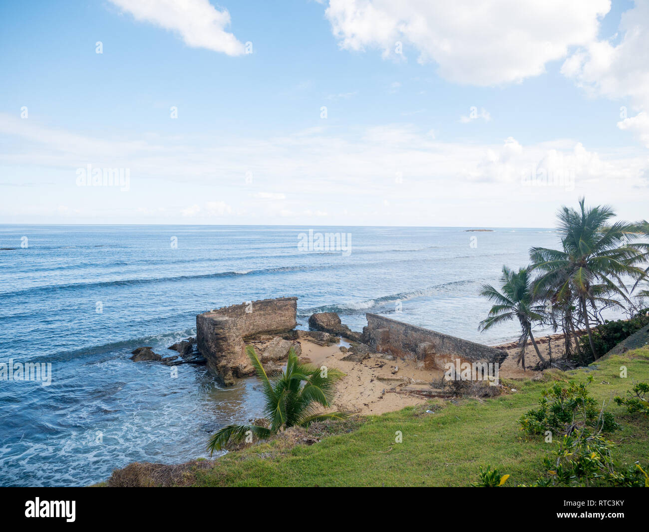 Ruins on the seashore in Old San Juan. Puerto Rico Stock Photo - Alamy