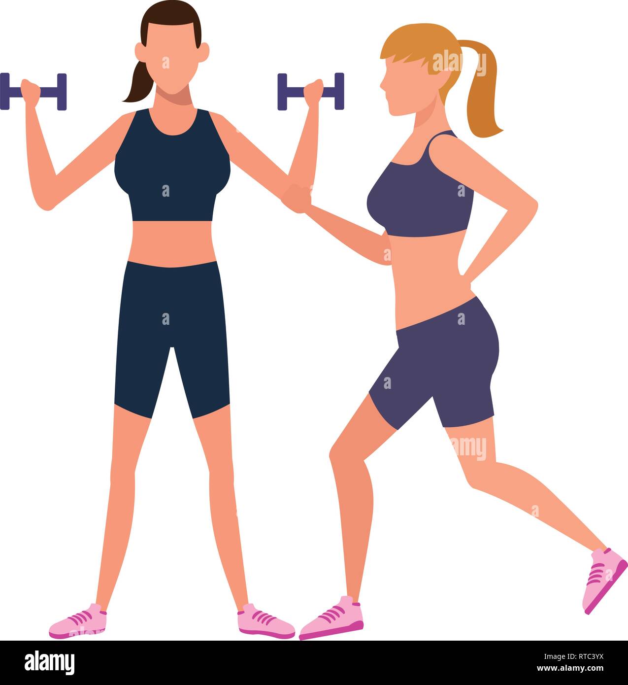 Women outdoors exercising Stock Vector Images - Alamy
