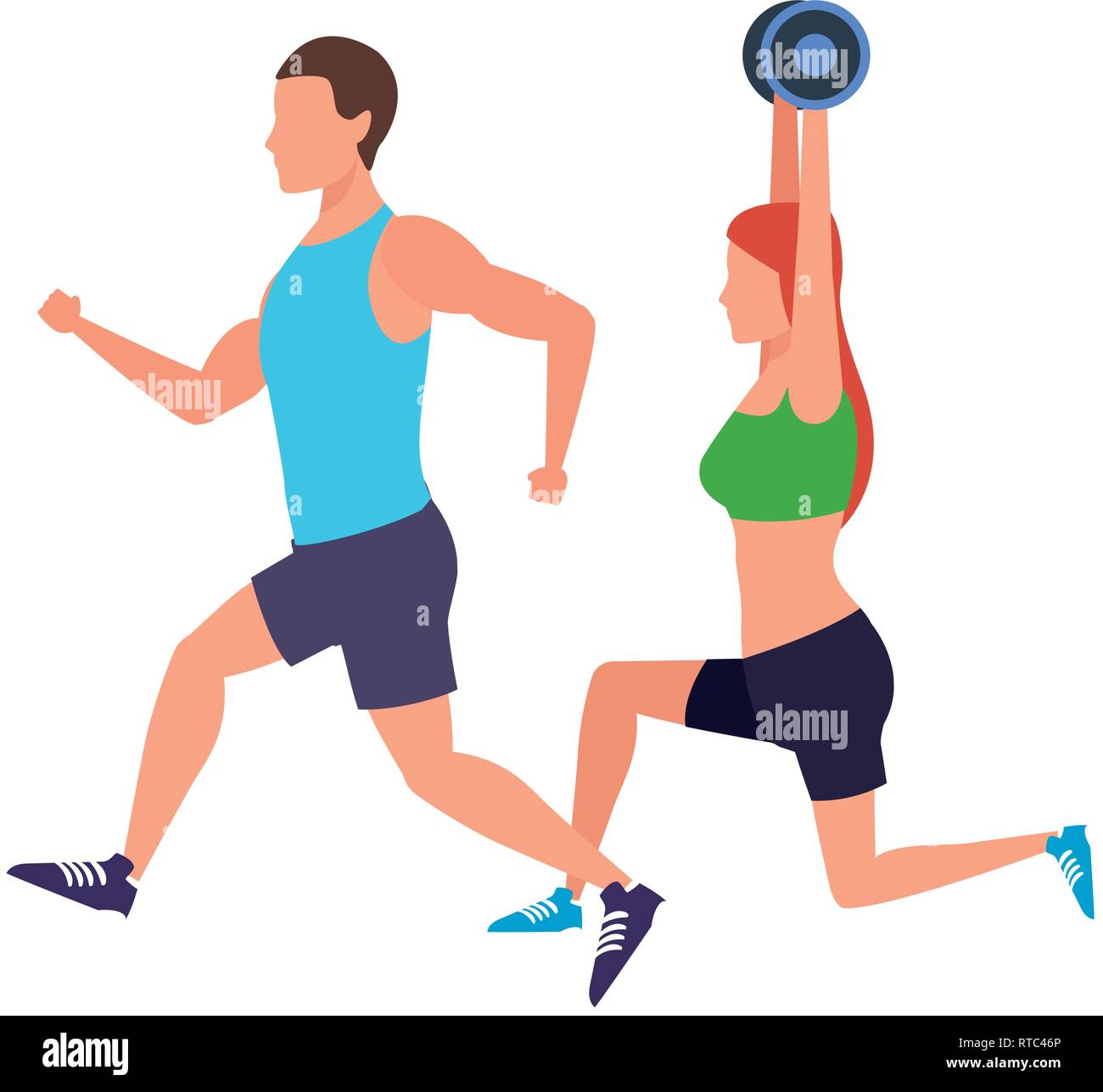 couple working out Stock Vector Image & Art - Alamy