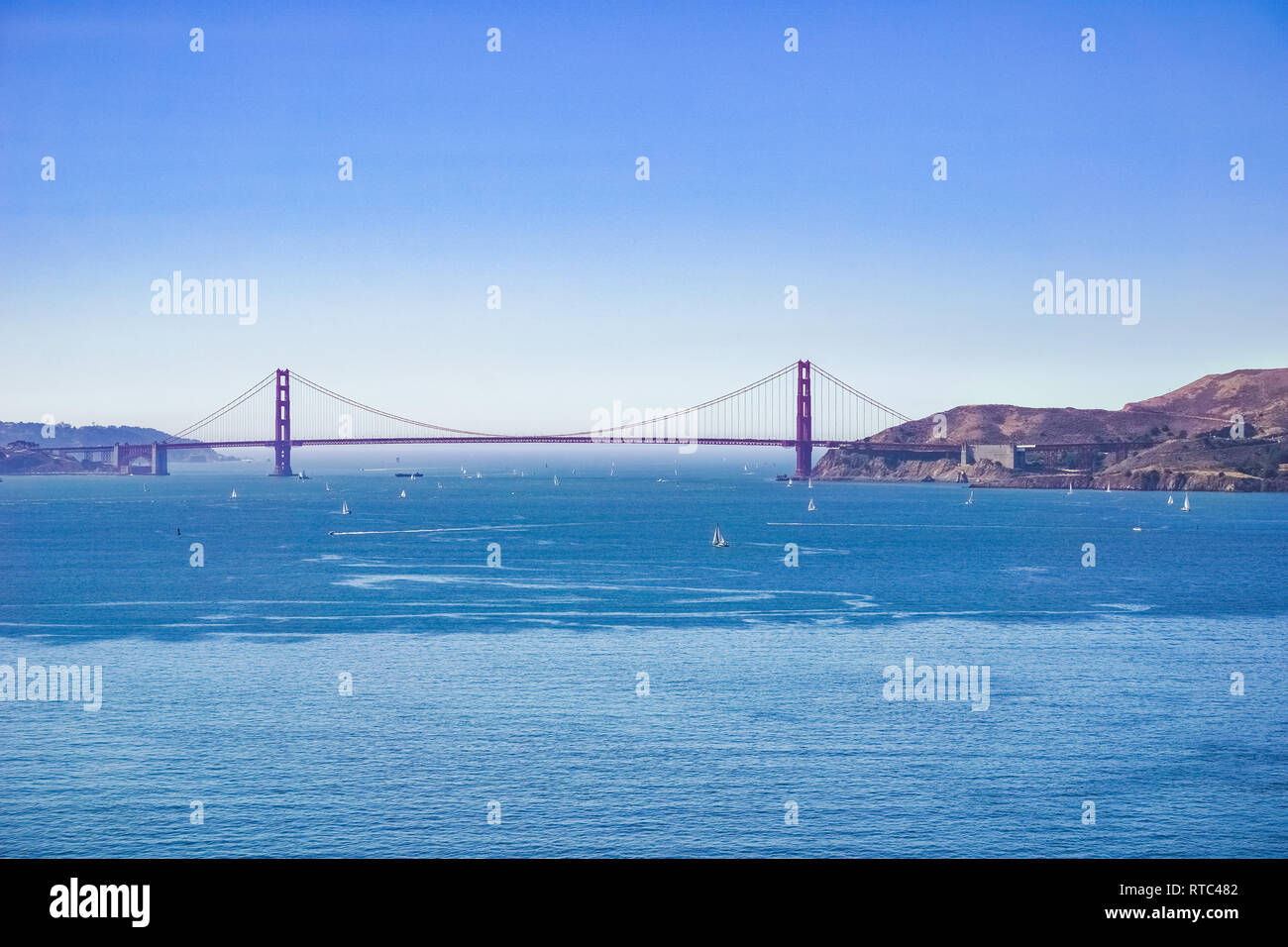 Golden Gate bridge see from Angel Island, California Stock Photo - Alamy