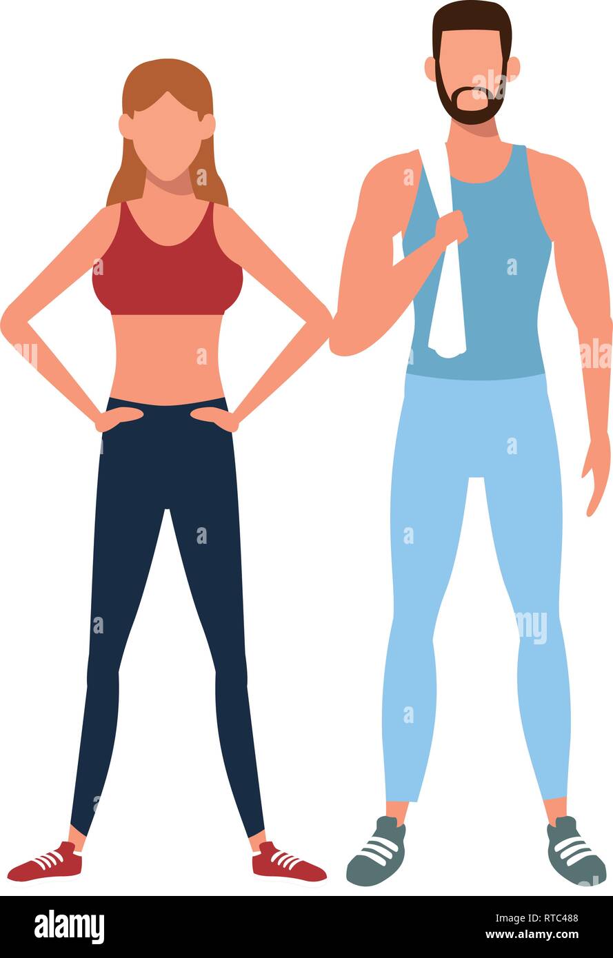 couple working out Stock Vector Image & Art - Alamy