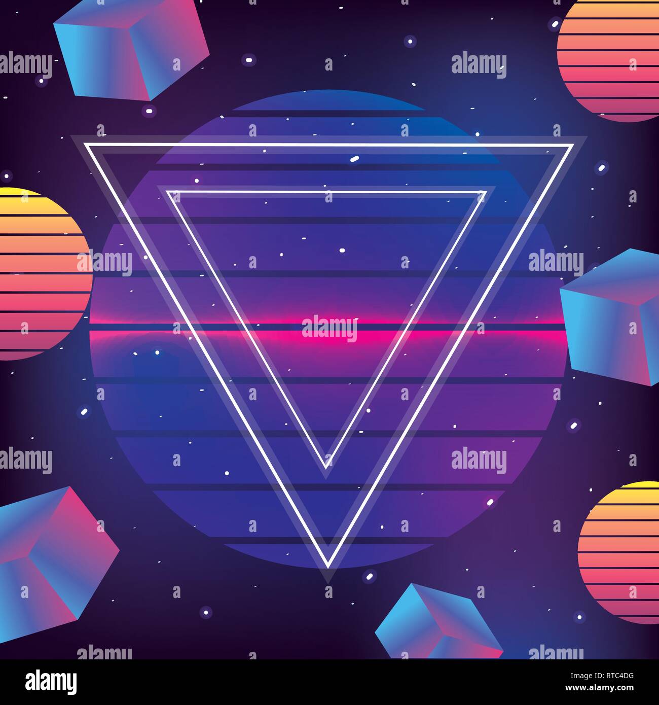 1980s neon sci fi Stock Vector Images - Alamy