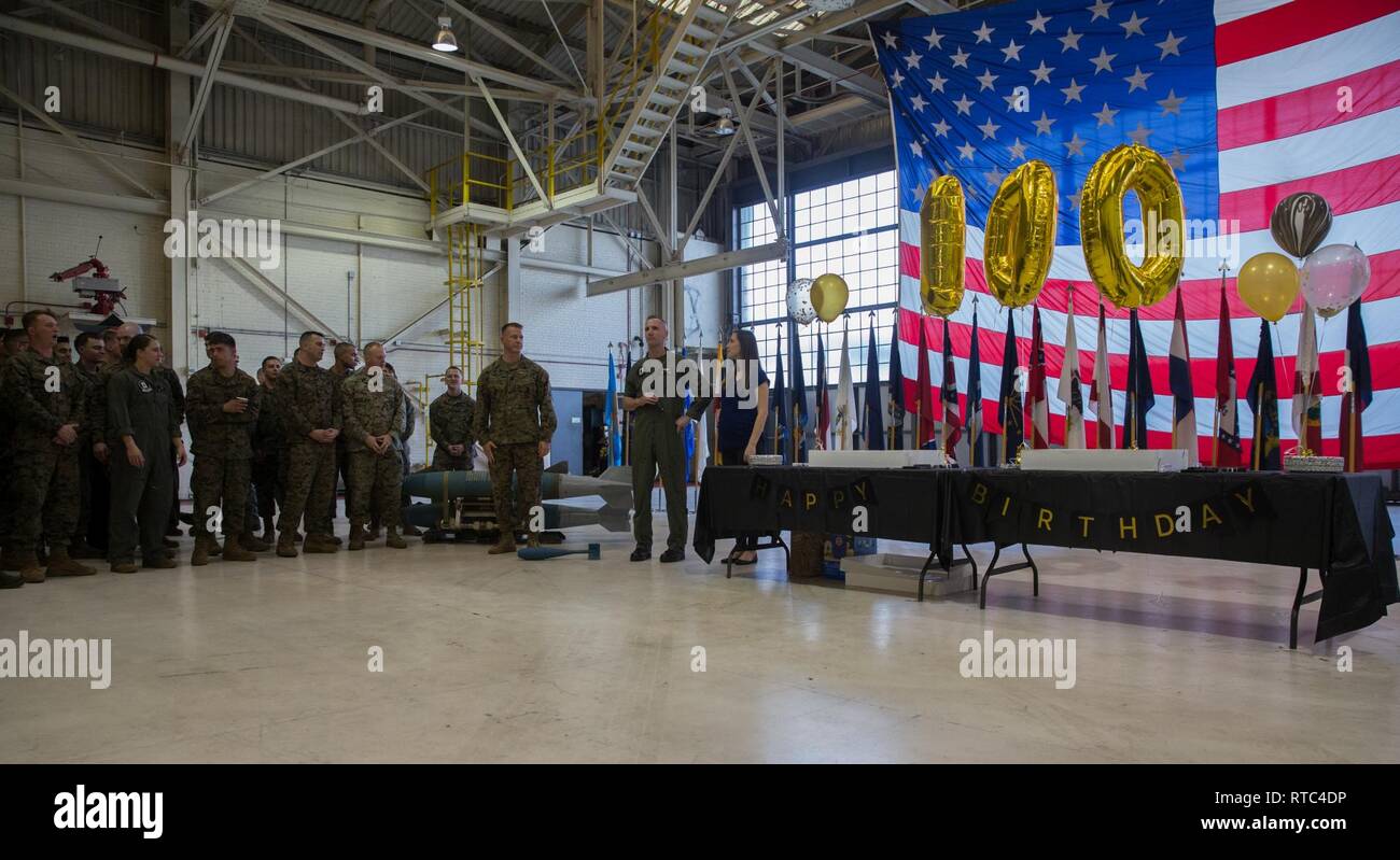 U.S. Marine Lt. Col. Eric Grunke, center, gives his remarks during ...