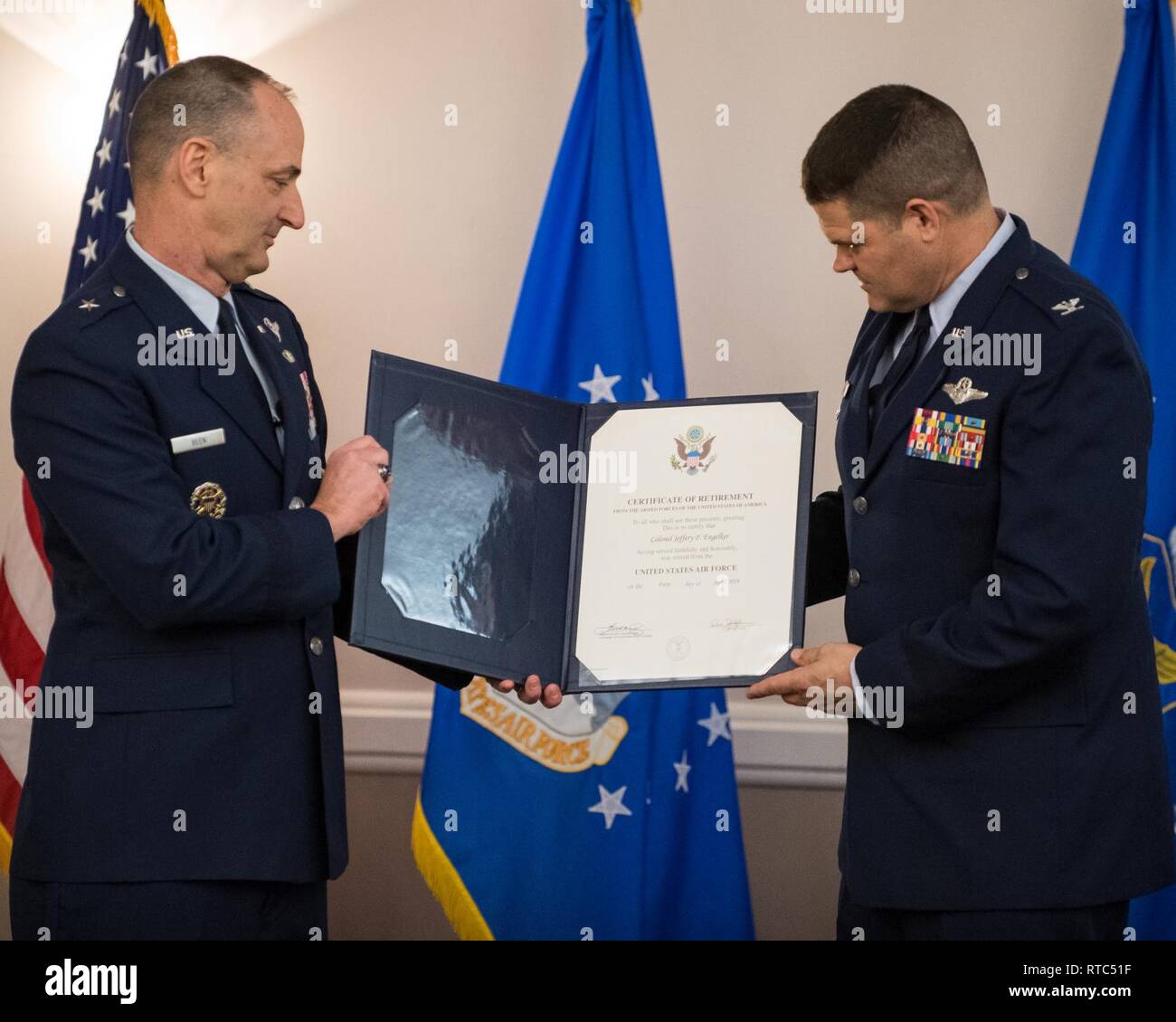 Col. Jeffrey Engelker, right, Air Force Global Strike Command chief of ...