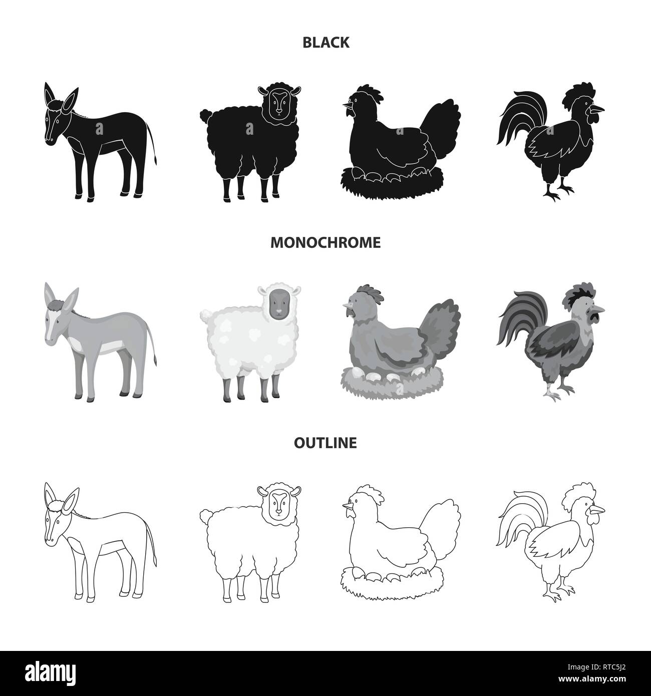 Vector design of breeding and kitchen symbol. Set of breeding and ...
