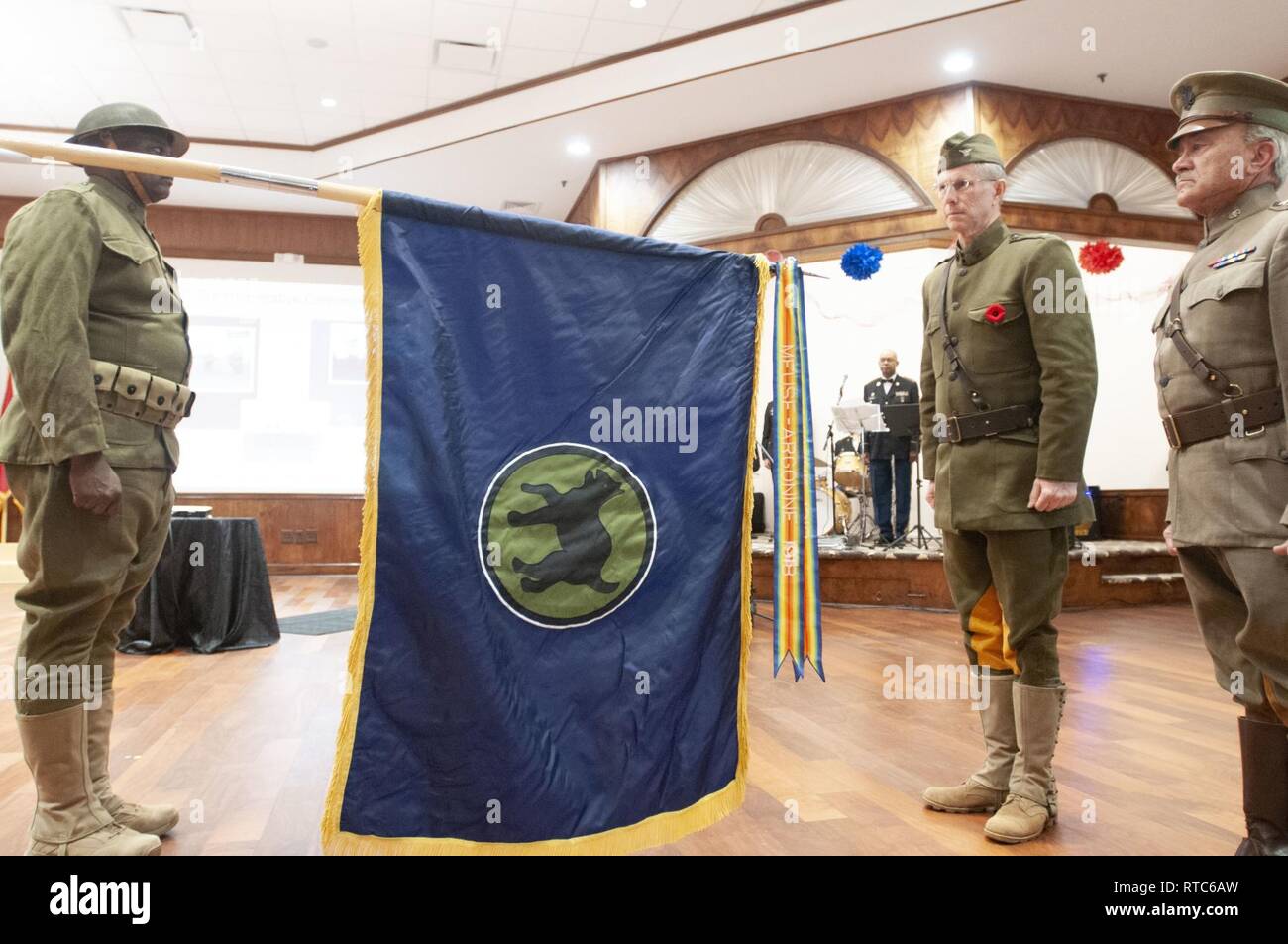 Living historians reenact adding World War I streamers to the Wildcats ...