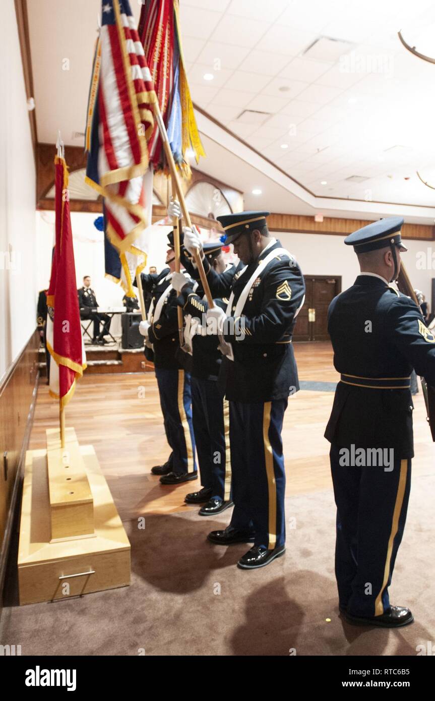 The 81st Readiness Division Color Guard prepare to place the colors in ...