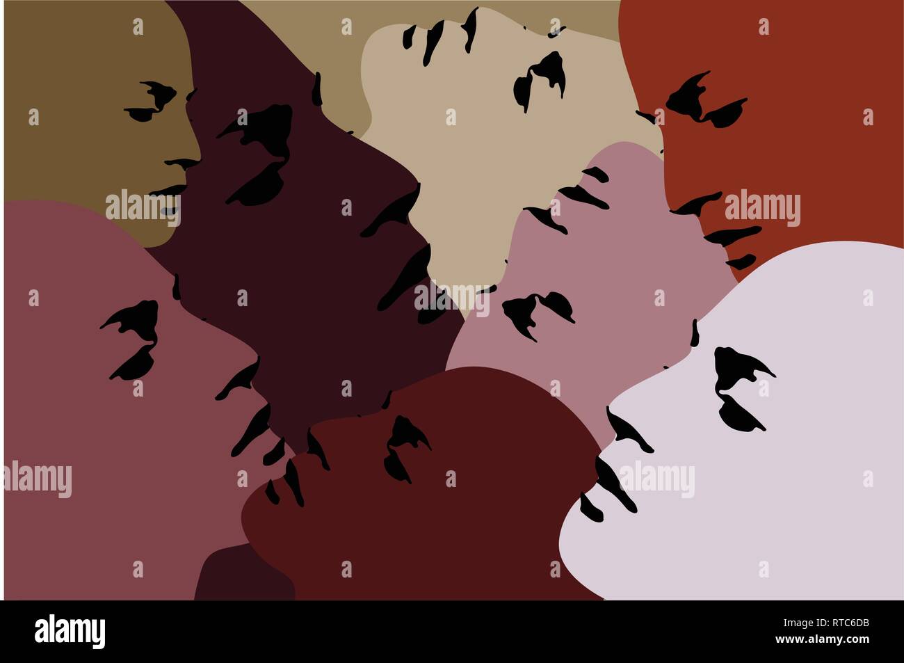 Collage - Human heads - Vector Illustration - Printable, editable ...
