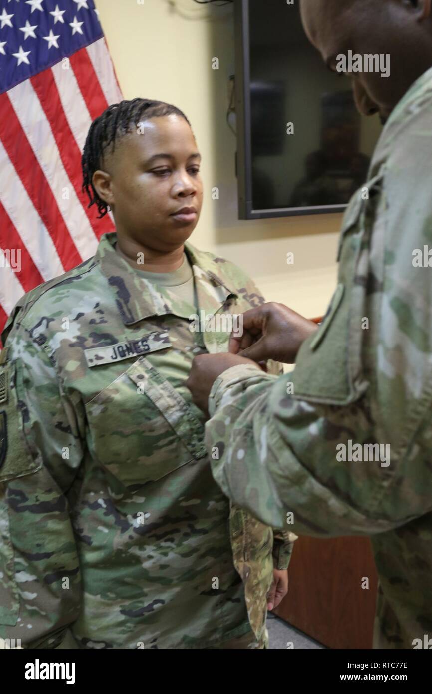 Shantel Jones is promoted to the rank of sergeant by Lt. Col. Rodney ...