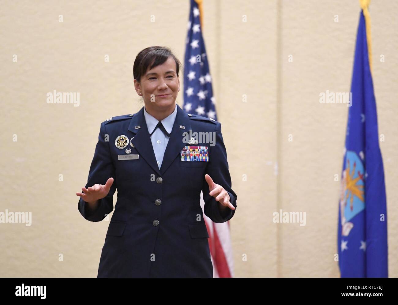U.S. Air Force Col. Debra Lovette, 81st Training Wing commander ...