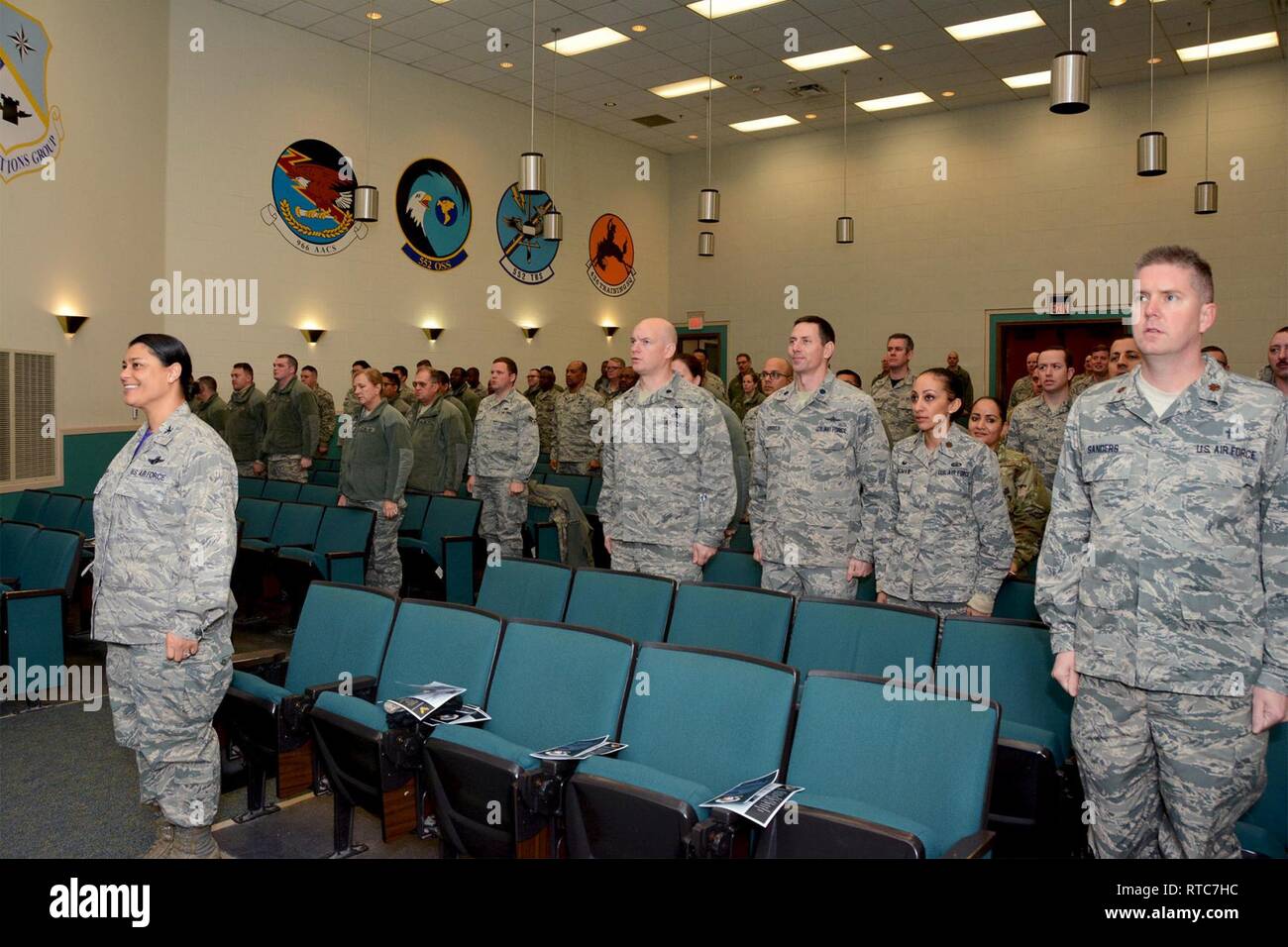 Reserve Citizen Airmen of the 72nd Aerial Port Squadron welcome their ...