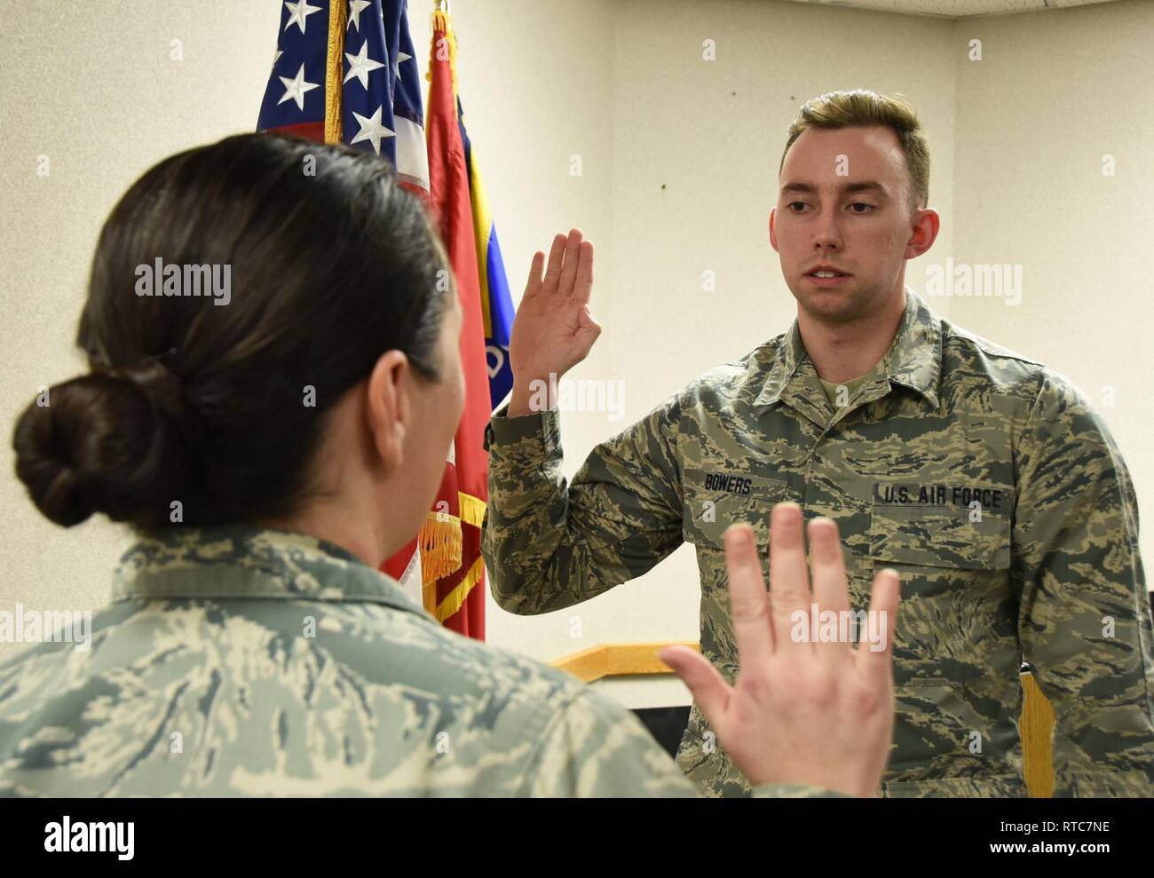 U.S. Air Force 2nd Lt. Alexander Bowers, a newly commissioned medical ...