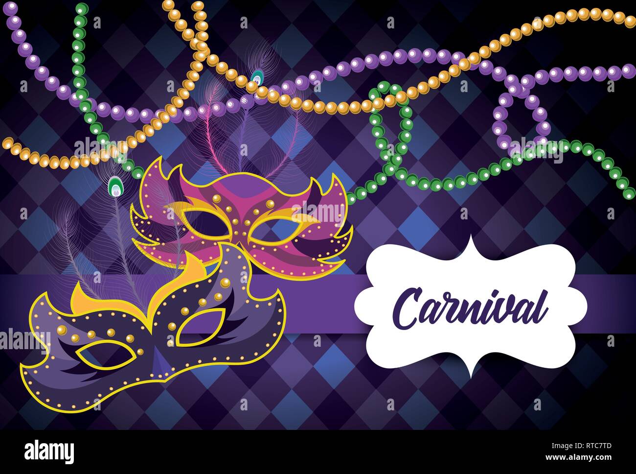 Mardi gras masks traditional Stock Vector Images - Alamy