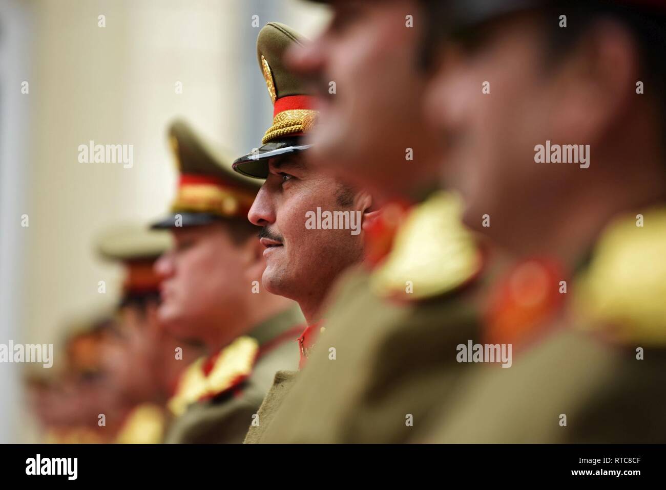 Afghan honor cordon troops stand ready for the arrival of U.S. Acting ...