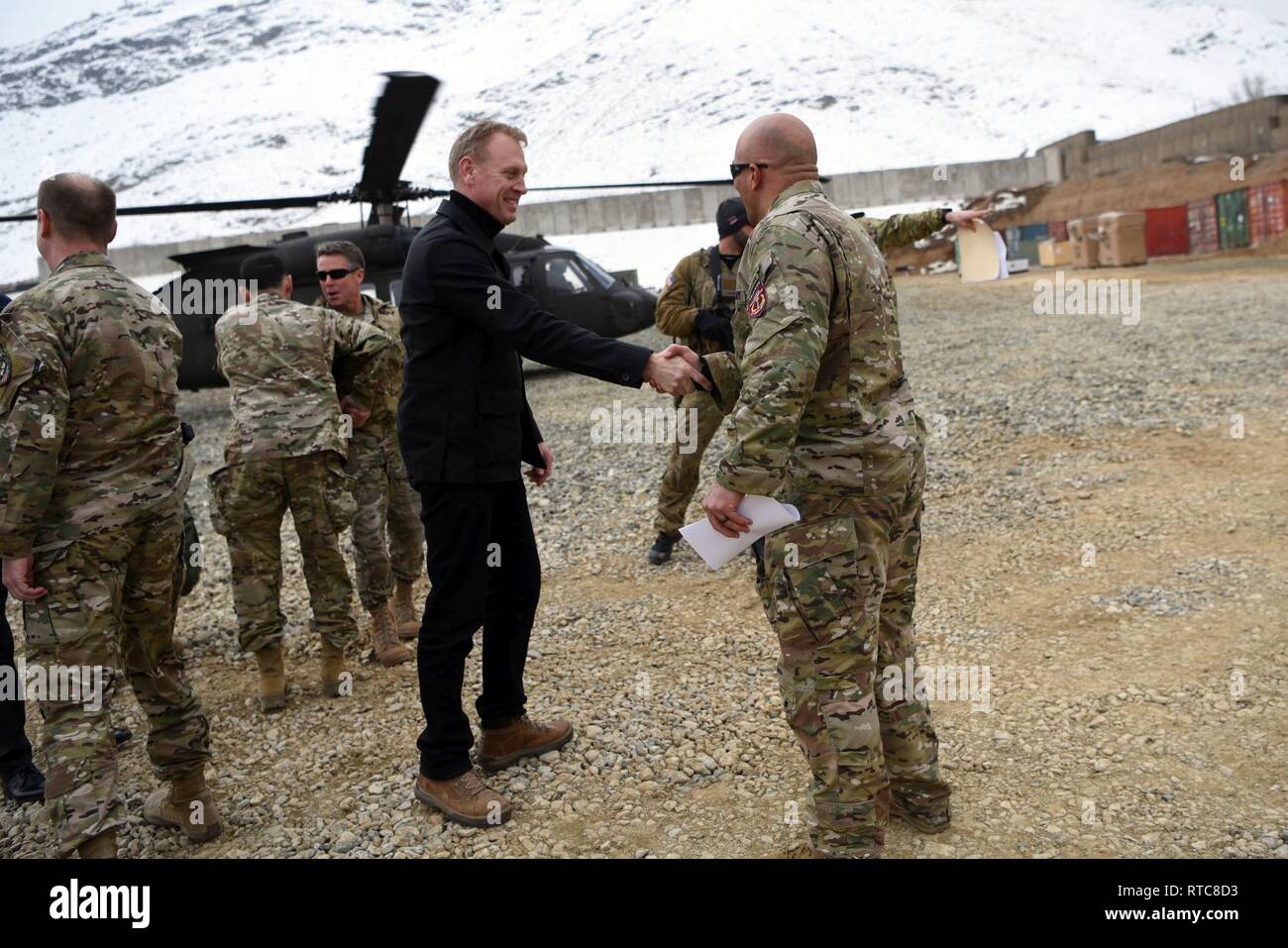 U.S. Acting Secretary of Defense Patrick M. Shanahan arrives in Camp ...
