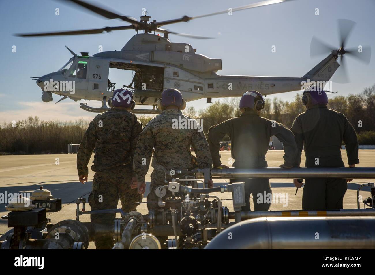U.S. Marines with Headquarters & Headquarters Squadron, Marine Corps Air Station (MCAS) Camp ...
