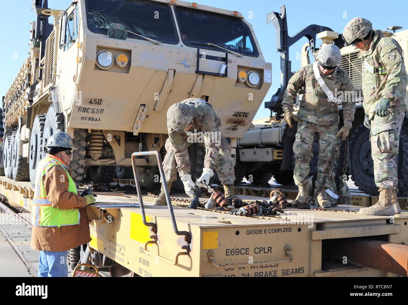 Soldiers from 32nd Composite Truck Company, 68th Combat Sustainment ...