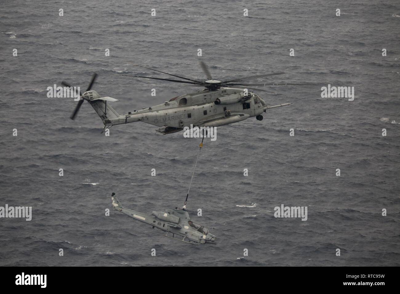 A CH-53E Super Stallion aircraft with Marine Heavy Helicopter Squadron ...