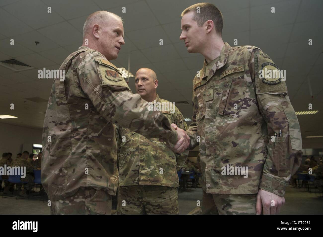 Chief Master Sgt. Frank Batten, Air Combat Command command chief, coins ...