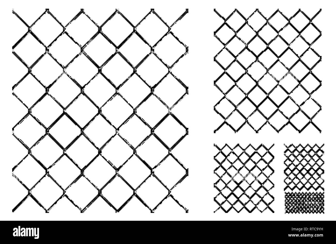 Realistic metal chain link fence. Rabitz. Art design gate. Cemetery ...