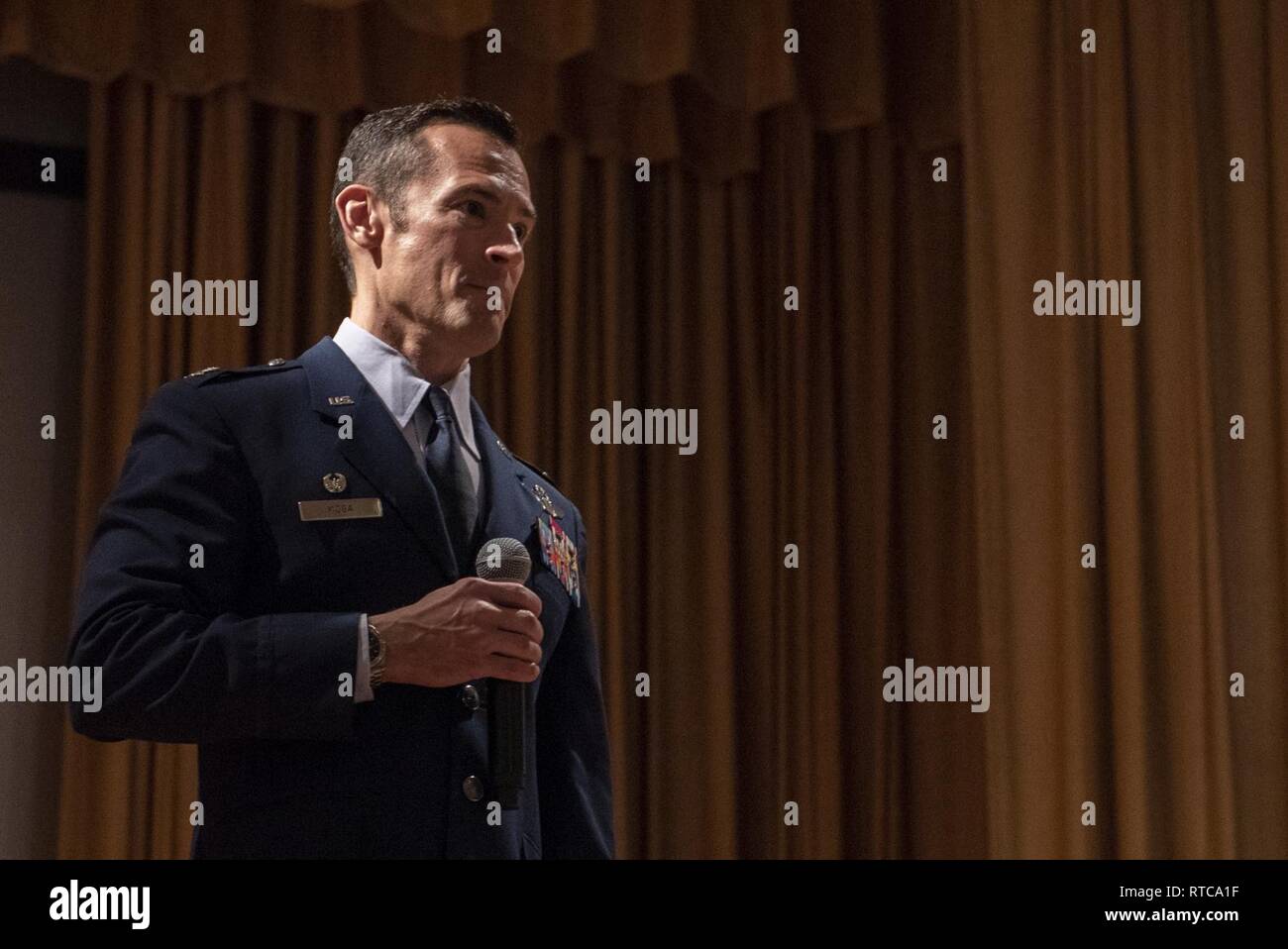 Col. Paul Moga, 33rd Fighter Wing commander, gives the closing remarks ...